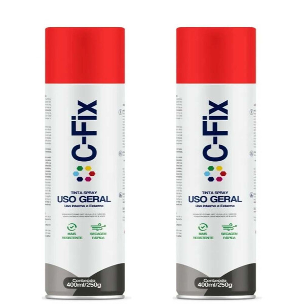 Kit 2 Tintas Spray Vermelho Uso Geral Inter/exter 400ml Cfix | Leroy Merlin