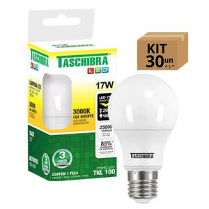 Kit 30 Lâmpadas Bulbo Led Taschibra Tkl Bivolt E27 17w 3000k | Leroy Merlin
