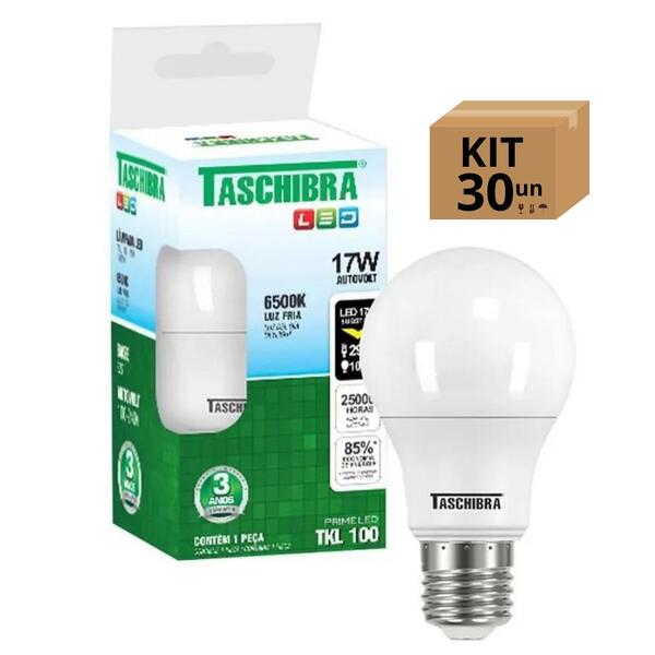 Kit 30 Lâmpadas Bulbo Led Taschibra Tkl Bivolt E27 17w 6500k | Leroy Merlin