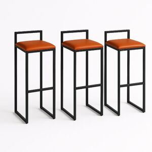Kit 3 Banqueta Moderno Alta Bistrô Balcão Cozinha Área Gourmet Metal ...