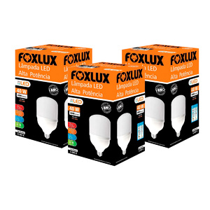 Kit 3 Lâmpada Led 40w Bulbo Alta Pot Bivolt 6500k Foxlux | Leroy Merlin