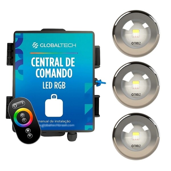 Kit 3 Led Rgb 7 5w Inox Piscina Tholz + Central Globaltech | Leroy Merlin