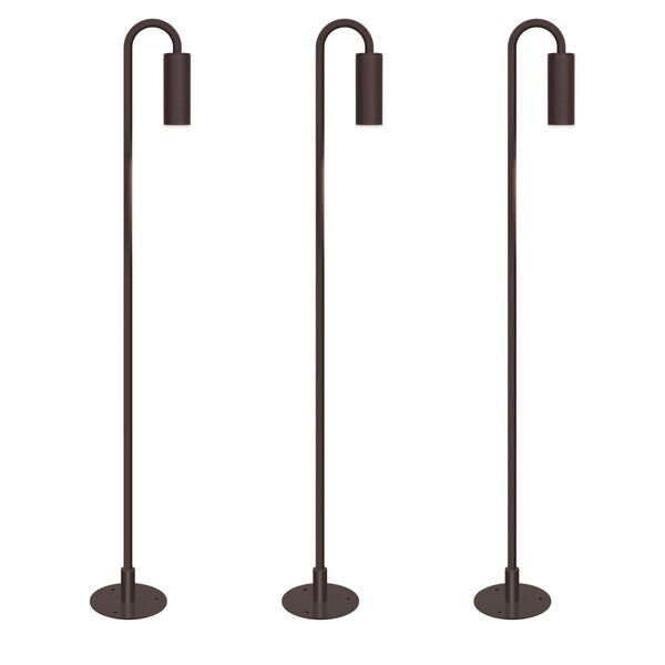 Kit 3 Luminárias Poste Jardim Com Base Balizador Marrom 80cm | Leroy Merlin