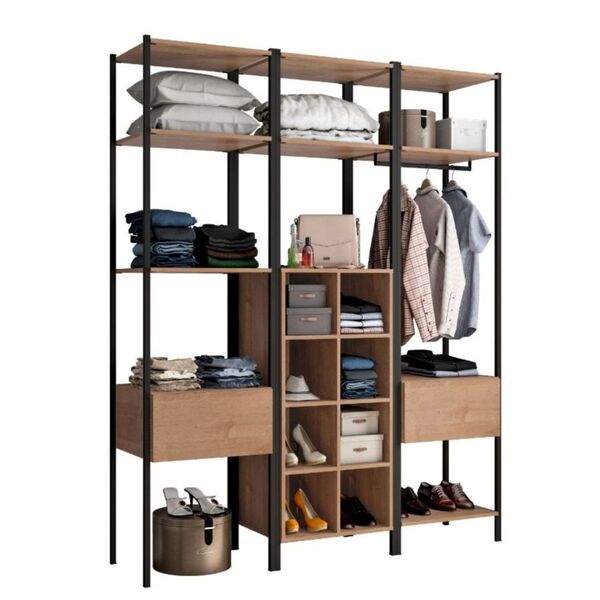 Kit 3 Módulos Guarda Roupa Estante Oxford Preto Demolição | Leroy Merlin