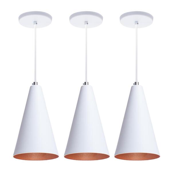 Kit 3 Pendente Lustre Luminária Cone Branco | Leroy Merlin
