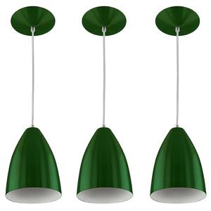 Kit 3 Pendentes Vegas Premium Gourmet Aluminio Verde Metal | Leroy Merlin