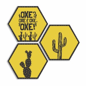 Kit 3 Placas Decorativa Oxe - 25x22 Cm | Leroy Merlin