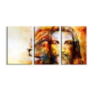 Kit 3 Telas Decorativas Religião Cristo Leão De Judá | Leroy Merlin