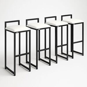 Kit 4 Banqueta Alta Bancada Balcão Cozinha Área Gourmet Bistrô Moderno ...