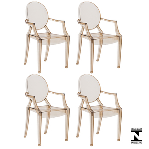Kit 4 Cadeiras Louis Ghost Ambar | Leroy Merlin