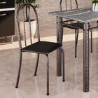 Kit 4 Cadeiras Tubular 89x37x42 Cm Ane B Prata Preto/prato Preto/prato ...
