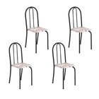 Kit 4 Cadeiras Tubular 89x37x42 Cm Ane B Preto Botanic Bege/preto ...