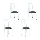 Kit 4 Cadeiras Tubular 96x36x41 Cm Iris B Preto/branco Preto/ Branco ...