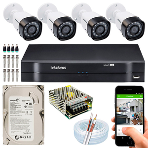 Kit 4 Câmeras Intelbras Multi Hd G5 720p Dvr 4 Ch Mhdx 1104 | Leroy Merlin