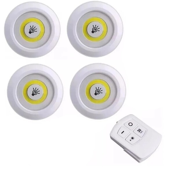 Kit 4 Lampadas Luminaria Led Controle Sem Fio Spot Remoto 15w | Leroy ...