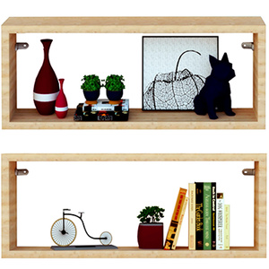 Kit 4 Nicho Retangular Madeirado Claro 40x15x10p Mdf Decorativo | Leroy ...