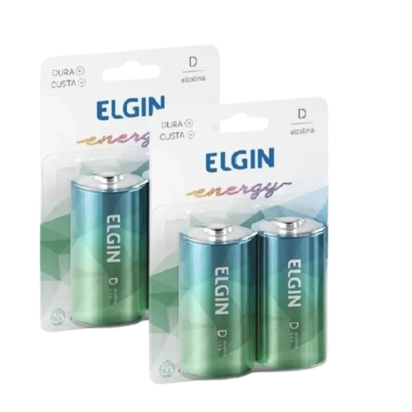 Kit 4 Pilhas D (grande) Lr20 Elgin Alcalina Blister | Leroy Merlin