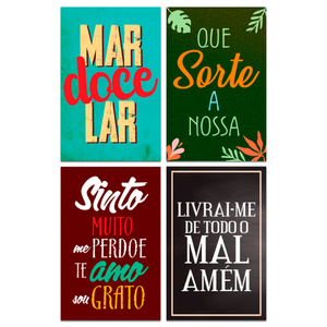 Kit 4 Placas Decorativas Frases Motivacional Mdf 20x30 Cm | Leroy Merlin