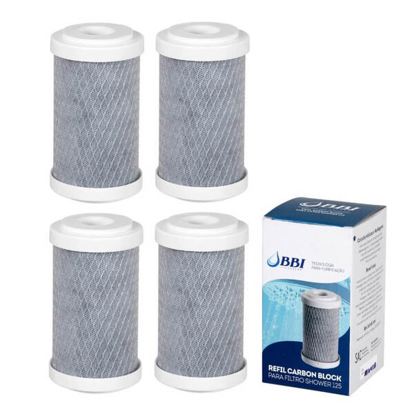 Kit 4 Refil Filtro De Chuveiro E Ducha Carvão Ativado Shower Bbi ...