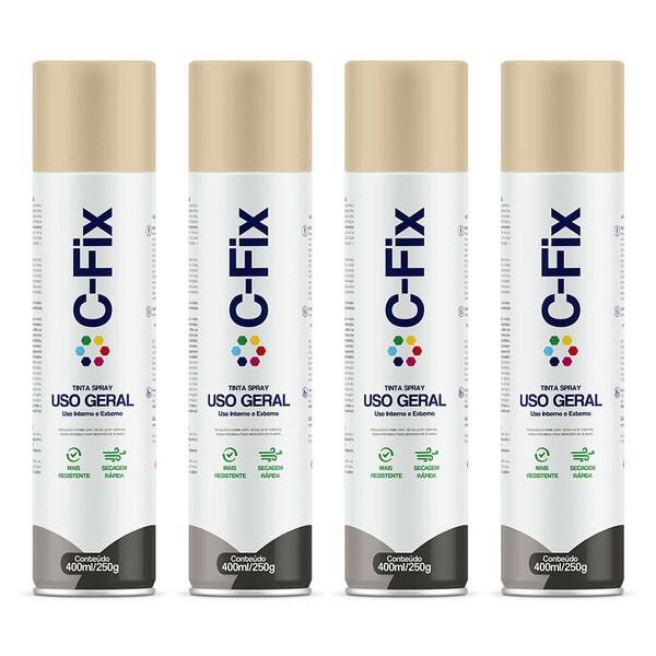 Kit 4 Tintas Spray Bege Uso Geral Interno/externo 400ml Cfix | Leroy Merlin