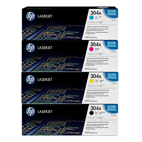 Kit 4 Toner Original Hp 304a Cc530a Para Laserjet Series Cores | Leroy ...