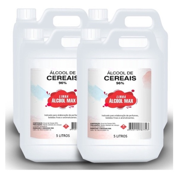 Kit 4 Un Álcool De Cereais 96% Difusor Ou Bebidas 5 Litros | Leroy Merlin