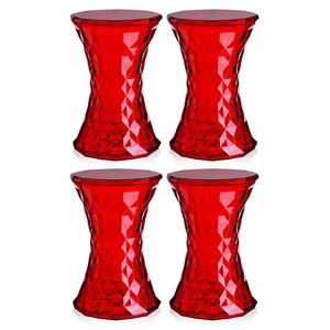 Kit - 4 X Banquetas Baixas Stone - Amara - Vermelho | Leroy Merlin