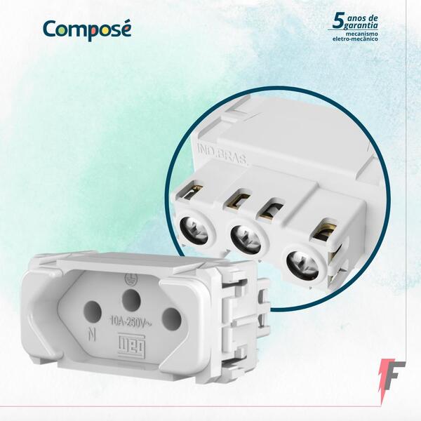 Kit 50 Modulo Tomada 10a 250v Branco Compose Weg | Leroy Merlin