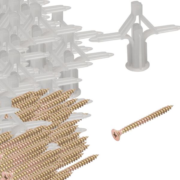 Kit 50 Parafusos + 50 Bucha Plastico Drywall 15a23mm | Leroy Merlin