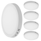 Kit 5 Painel 12w Led Sobrepor Redondo 6500k Branco Frio 110/220v ...