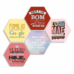 Kit 5 Placas Decorativa Frases Diversas - 25x22 Cm | Leroy Merlin