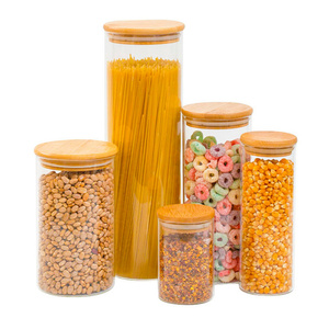 Kit 5 Potes De Vidro E Tampa De Bambu Herméticos Redondos - Tüd U ...