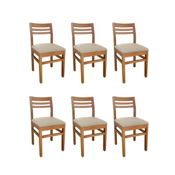 Kit 6 Cadeiras Para Sala De Jantar Rústicas Com Assento Em Corino ...
