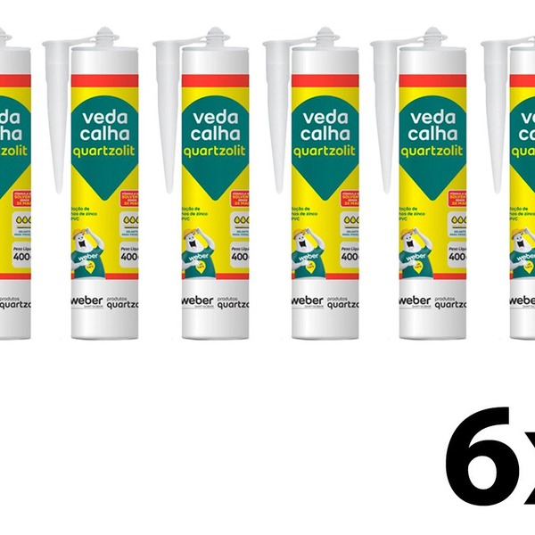 Kit 6 Cola Veda Calha Cinza 280g Quartzolit | Leroy Merlin