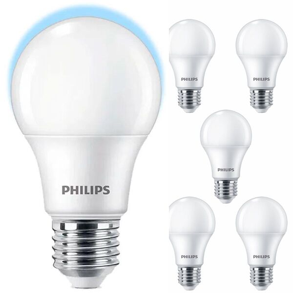 Kit 6 Lâmpada Led Philips Bulbo 9w Equivale 60w Branco Frio Luz Branca ...