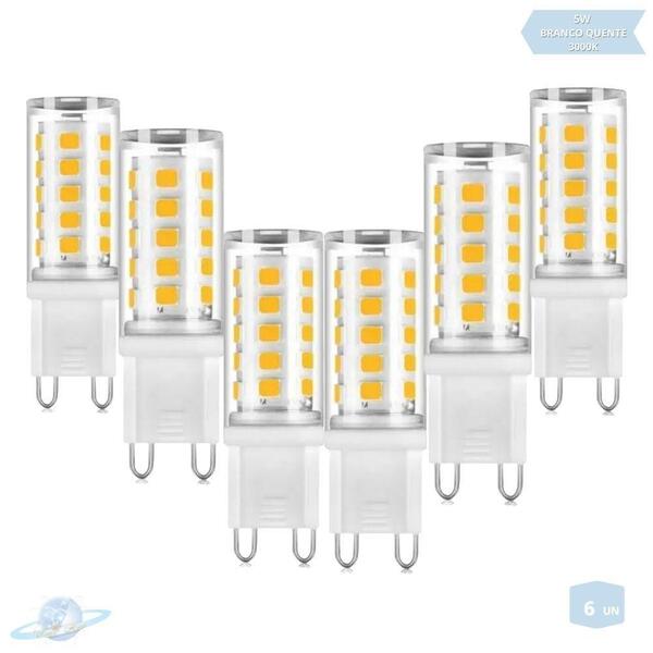 Kit 6 Lâmpadas De Led Halopin G9 5w Branco Quente (3000k) | Leroy Merlin