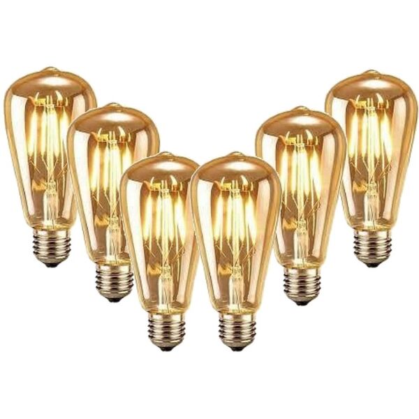 Kit 6 Lâmpadas Filamento Led Retrô Vintage St64 Luz Quente | Leroy Merlin