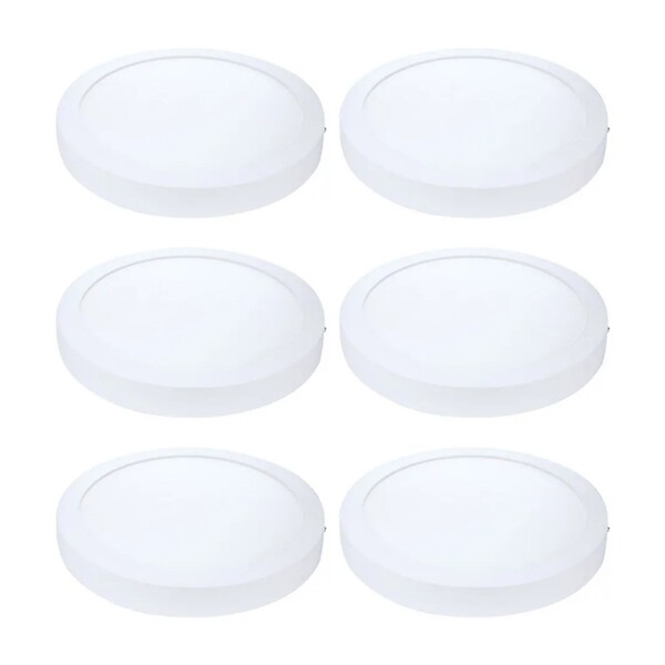 Kit 6 Painel Led Sobrepor Red Branca 6500k 24w 29cm | Leroy Merlin