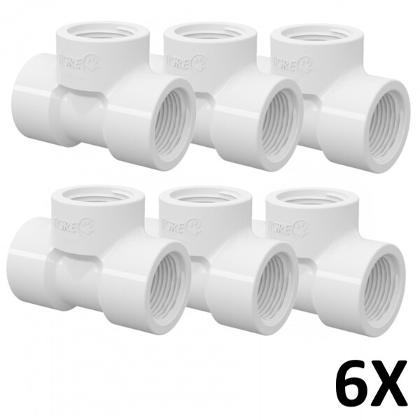 Kit 6 Tee Pvc Roscável 1" (32mm) Branco Tigre | Leroy Merlin