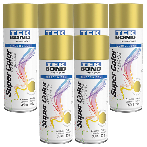 Kit 6 Tinta Spray Metálico Dourado 350ml | Leroy Merlin