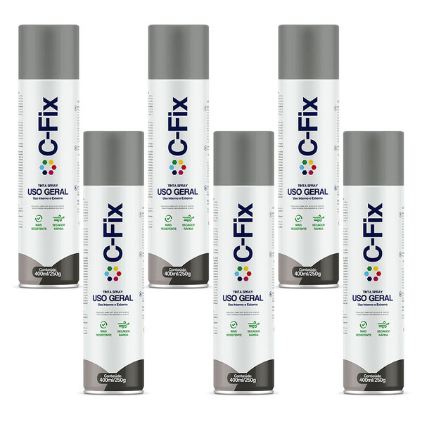 Kit 6 Tintas Spray Alumínio Uso Geral Inter/exte 400ml C-fix | Leroy Merlin