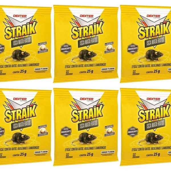 Kit 6 Und Straik Isca Mata-ratos Sachês 25g | Leroy Merlin