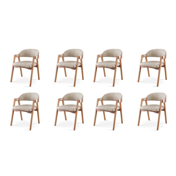 Kit 8 Cadeiras Para Mesa De Jantar Em Linho Gaia Bege | Leroy Merlin