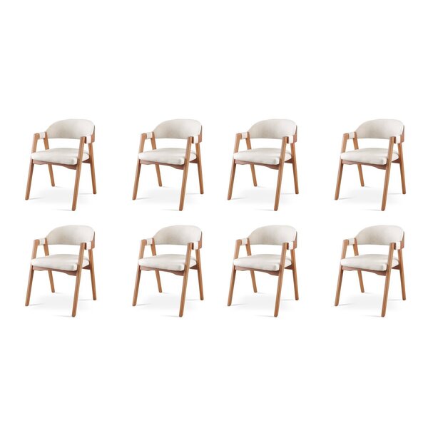 Kit 8 Cadeiras Para Mesa De Jantar Em Linho Gaia Nude | Leroy Merlin