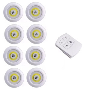 Kit 8 Lampadas Luminaria Led Teto Controle Remoto Sem Fio Spot 15w ...