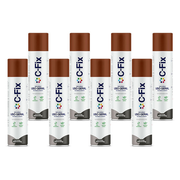 Kit 8 Tintas Spray Marrom Uso Geral Inter/xterno 400ml C-fix | Leroy Merlin