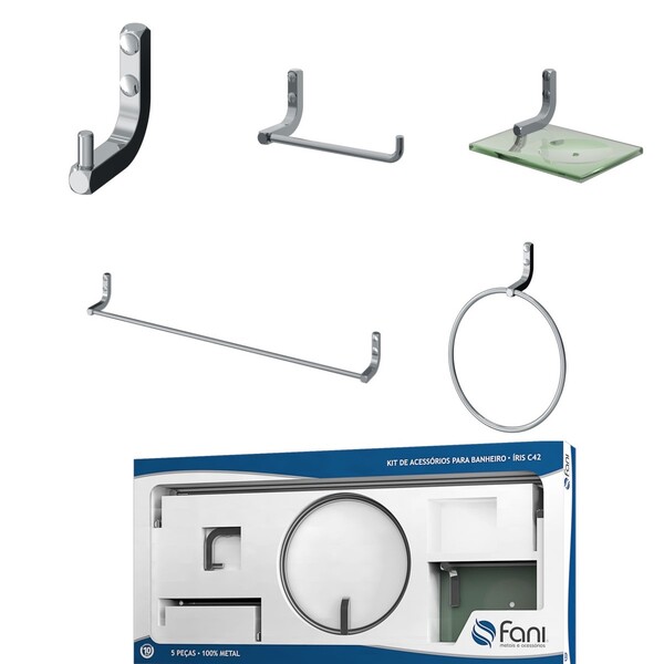 Kit Acessorios Linha Iris 5 Pçs 58 C42 Fani | Leroy Merlin