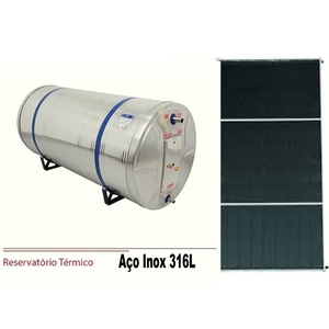 Kit Aquecedor Solar Com Boiler 200 Litros Aço 316l Nível Com 1 Placa ...