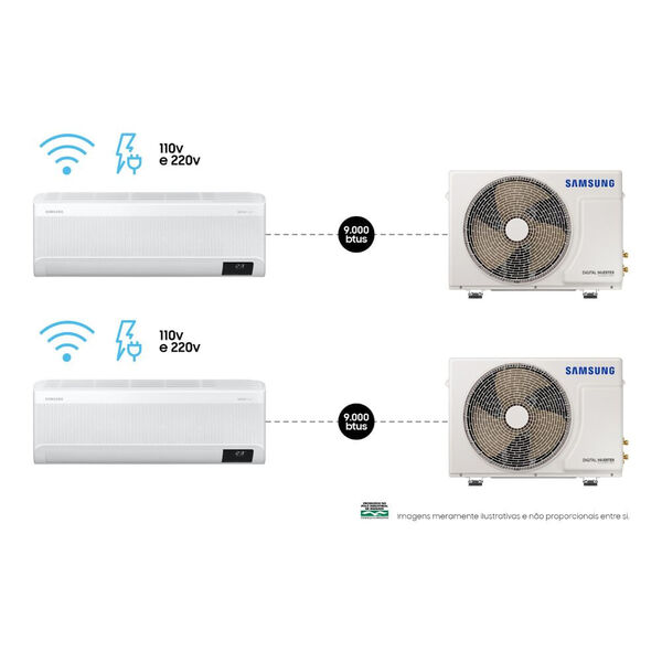 Kit Ar Condicionados Split Inverter Samsung Windfree Connect Powervolt ...