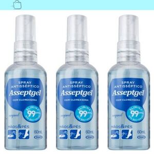 Kit Asseptgel Spray Antisséptico Original 60ml 3 Unidades | Leroy Merlin